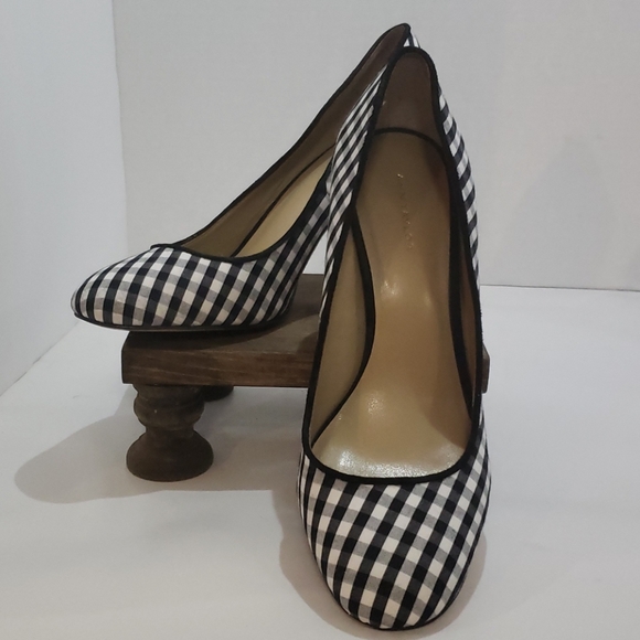 Ann Taylor | Shoes | Ann Taylor Black White Gingham Block Heels | Poshmark